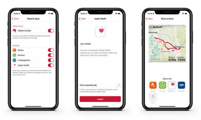 La app SIGMA RIDE, ahora compatible con Apple Health