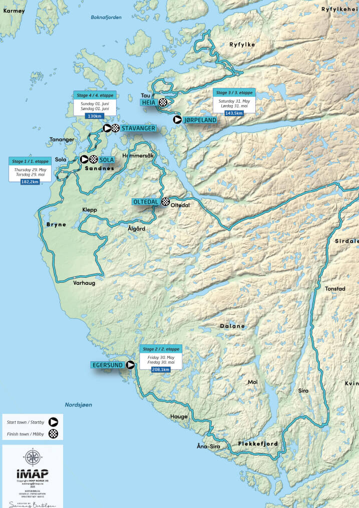 Tour de Noruega 2025: Recorrido, etapas, perfiles, libro de ruta y ...