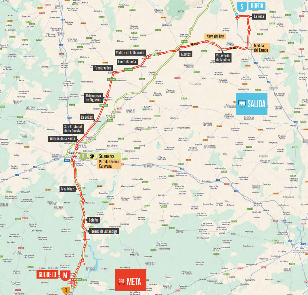 Etapa 19 de la Vuelta a España 2025, Rueda - Guijuelo / 161,9 Km